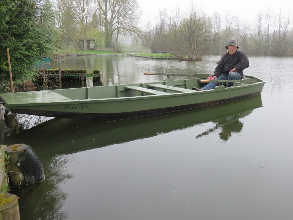 Barque plate de la vallée de la Somme, grisard et chêne, 5m ...
